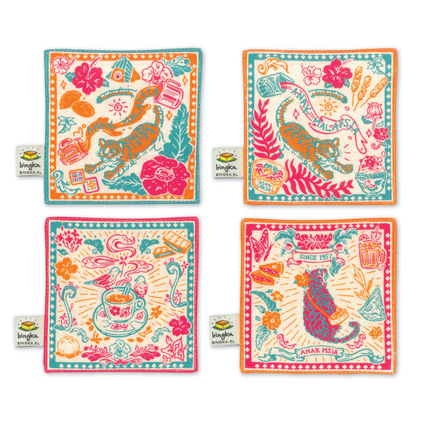 Set of 4 Anak Malaysia Coasters – Bingka.KL